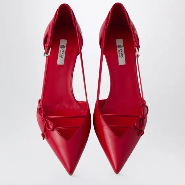 Prada Leather Pumps With Bow Detail