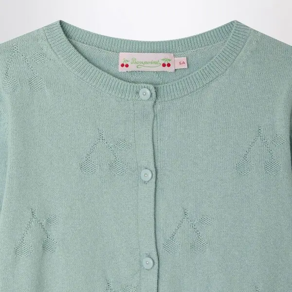 Bonpoint Cardigan With Cherry Embroidery