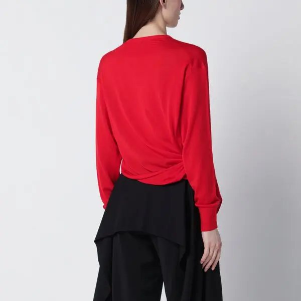 Loewe Merino Wool Draped V-neck Top