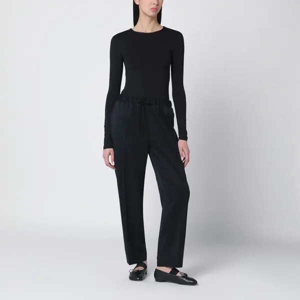 MAISON MARGIELA Wool Blend Trousers With Drawstring Waist