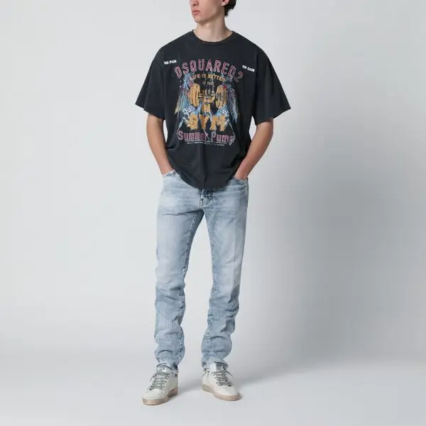 Dsquared2 Vintage Effect Stretch Denim Jeans