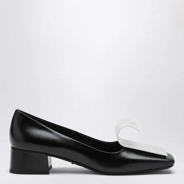 Prada Leather Décolleté Shoes With Square Toe And Block Heel