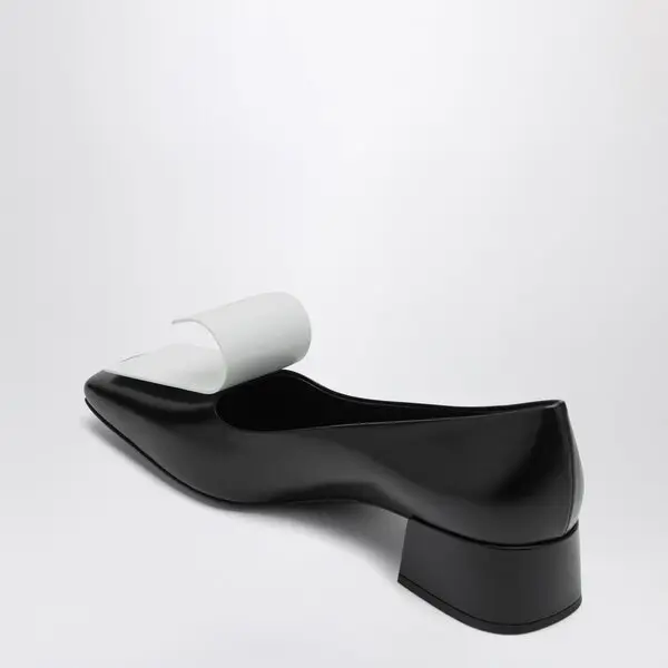 Prada Leather Décolleté Shoes With Square Toe And Block Heel