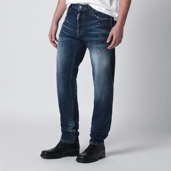 Dsquared2 Washed Teddy Jeans With Paint Splatters