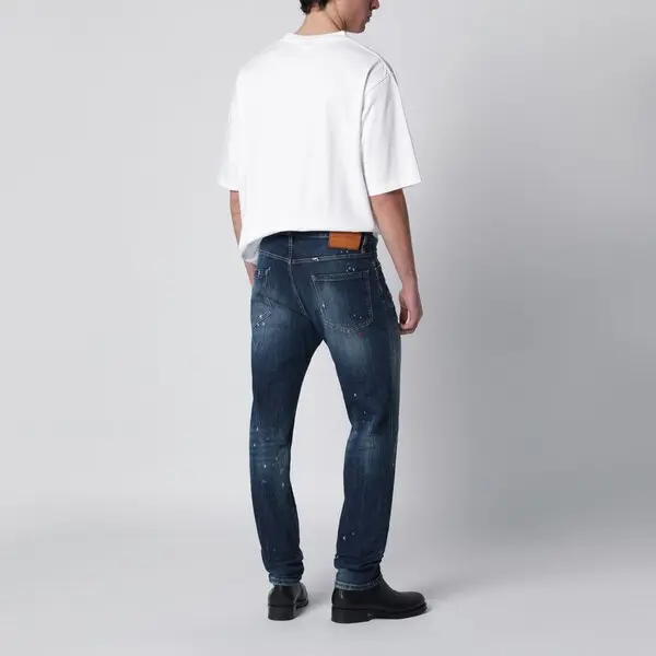 Dsquared2 Washed Teddy Jeans With Paint Splatters