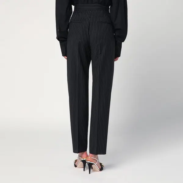 Max Mara Pinstriped Virgin Wool Trousers