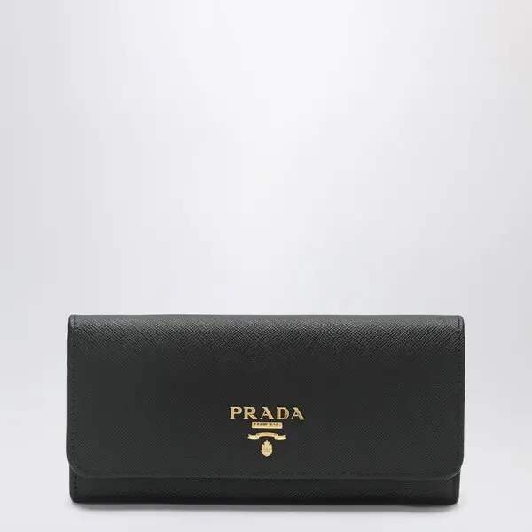 Prada Large Saffiano Leather Wallet - Black