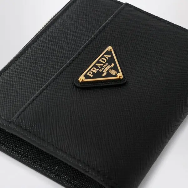 Prada Small Saffiano Leather Zip-around Wallet - Black