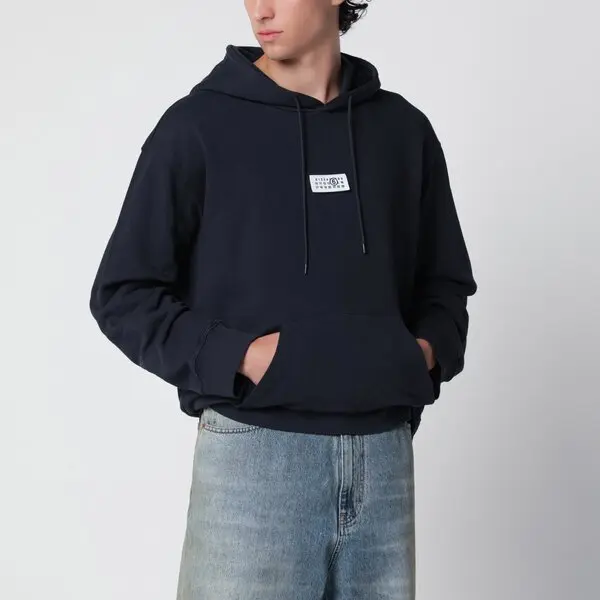 MAISON MARGIELA Navy Cotton Hoodie