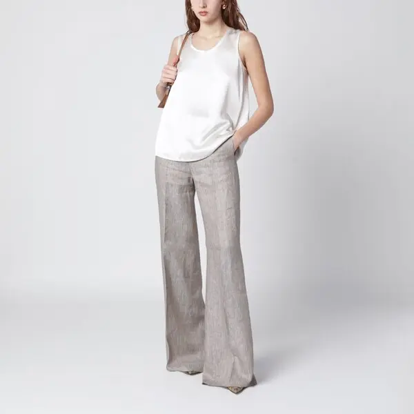 Max Mara Ivory Satin Top - Beige