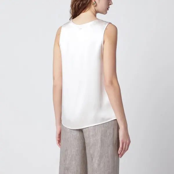 Max Mara Ivory Satin Top - Beige