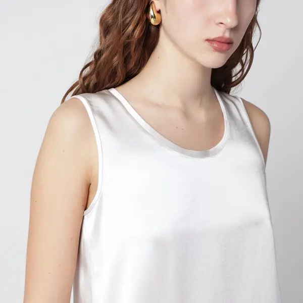 Max Mara Ivory Satin Top - Beige