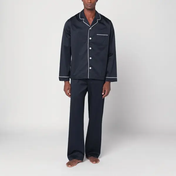 TEKLA White Pyjama Shirt - Blue