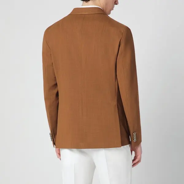 Tagliatore Caramel Double-breasted Wool Jacket