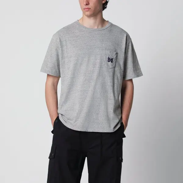 Needles Cotton T-shirt With Embroidery - Grey