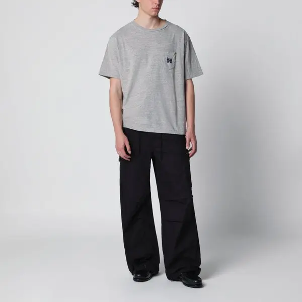 Needles Cotton T-shirt With Embroidery - Grey