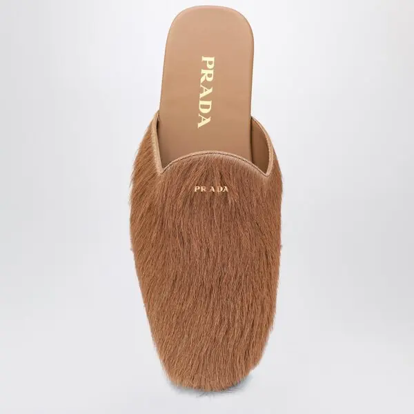 Prada Hairy-effect Sabot - Orange