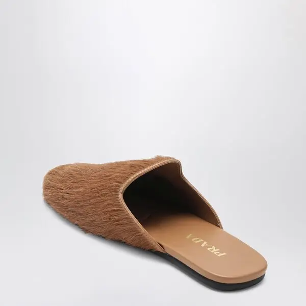 Prada Hairy-effect Sabot - Orange