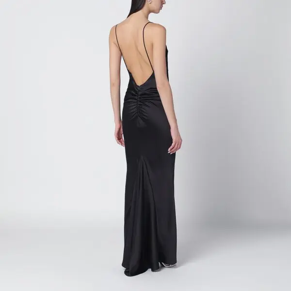 Andamane Ninfea Maxi Dress With Back Draping - Black