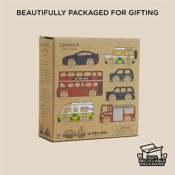 LE TOY VAN Educational British Cars Playset