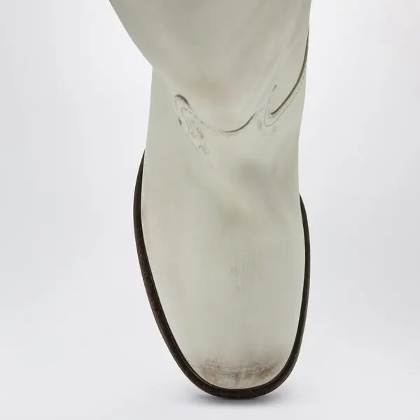 Prada Aged-effect Leather Boots