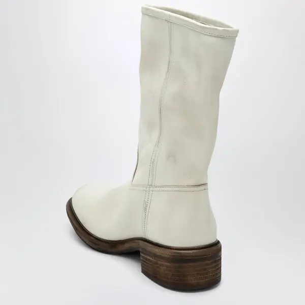 Prada Aged-effect Leather Boots