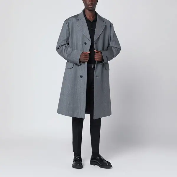 Prada Single-breasted Virgin Wool Coat