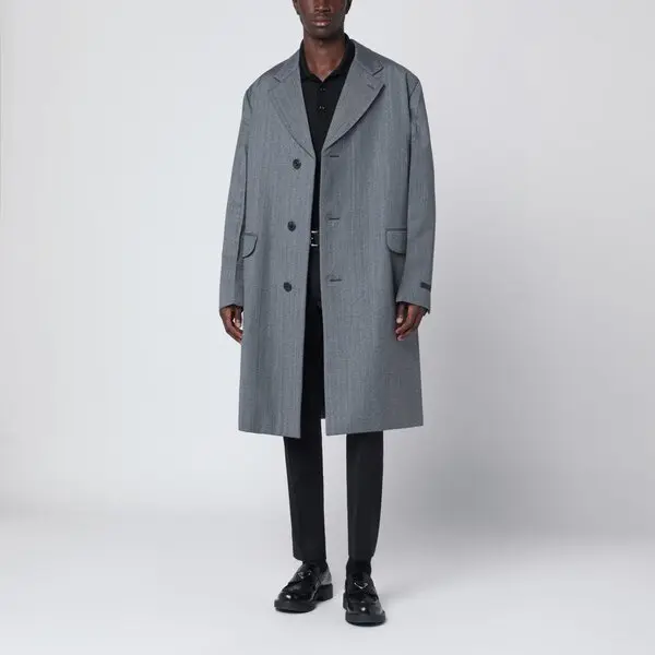 Prada Single-breasted Virgin Wool Coat
