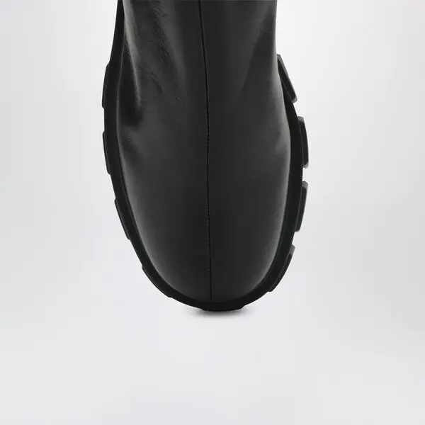 Prada Stretch Nappa Monolith Ankle Boots - Black