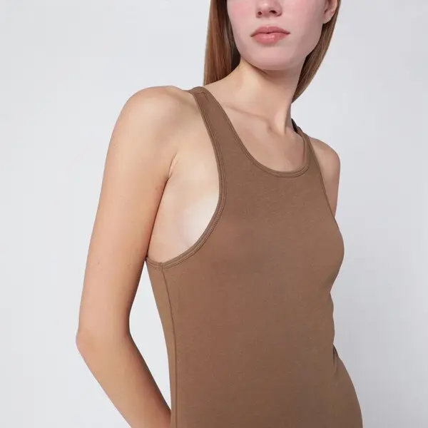 ENTIRE STUDIOS Sleeveless Cotton-blend Maxi Dress - Beige