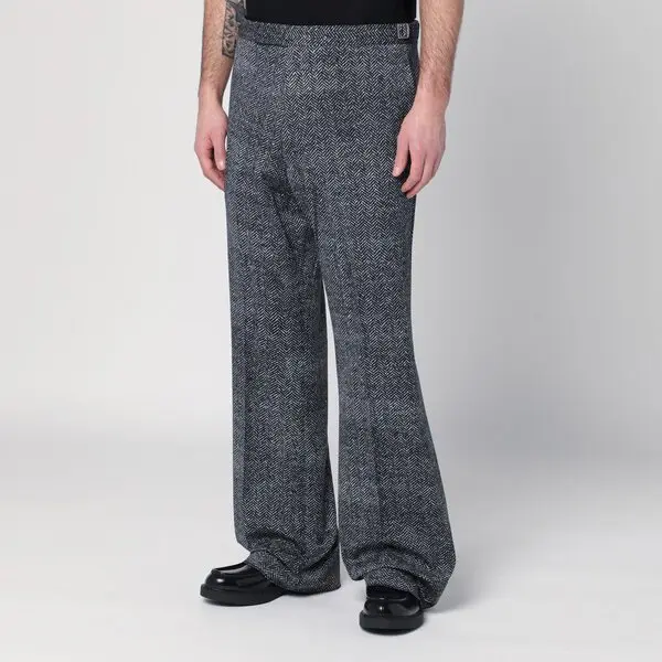 Prada White Herringbone Pants
