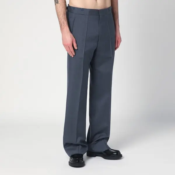 Prada Wide Leg Aviator Mohair And Silk Trousers