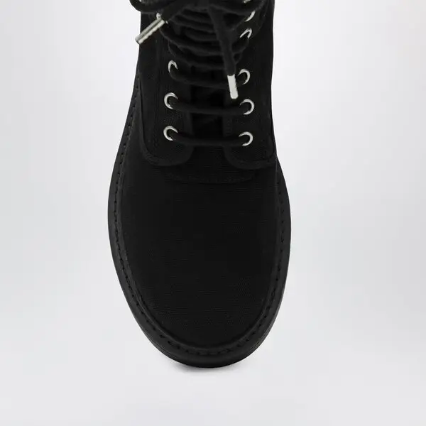 Prada Canvas Lace-up Ankle Boots