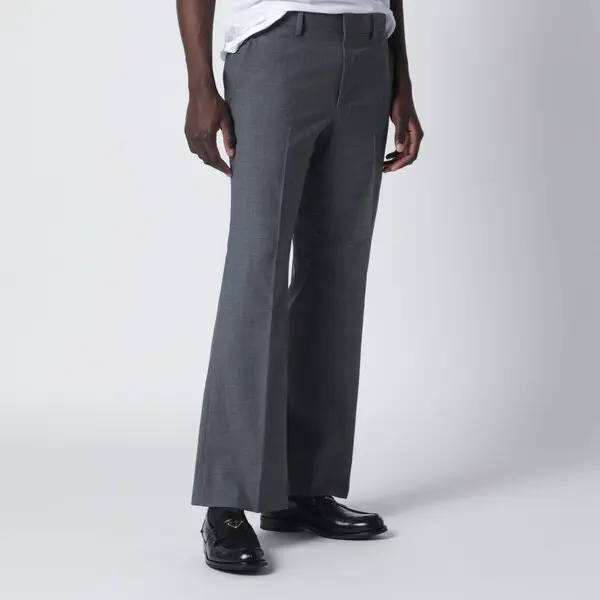 Prada Flared Virgin Wool Trousers