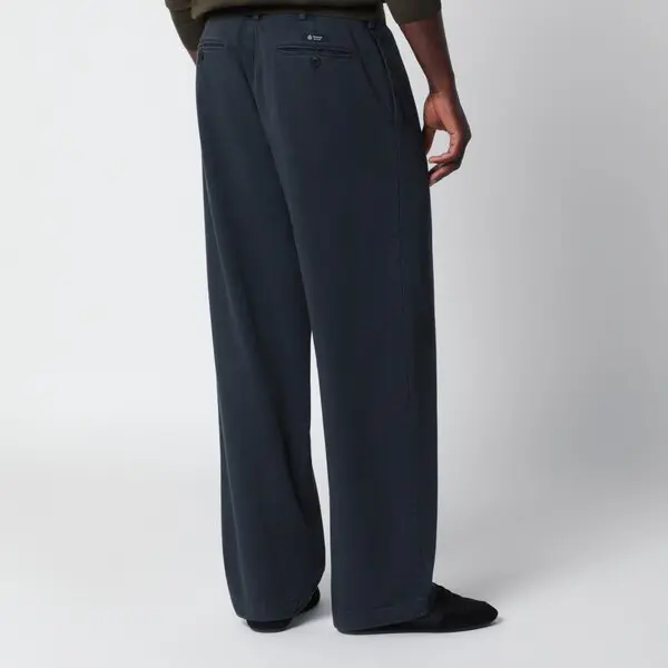 Prada Cotton Pleated Trousers - Blue