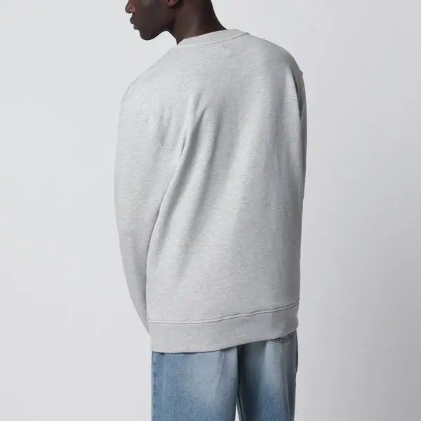 AMI Paris Crewneck Sweatshirt With De Coeur Embroidery - Grey