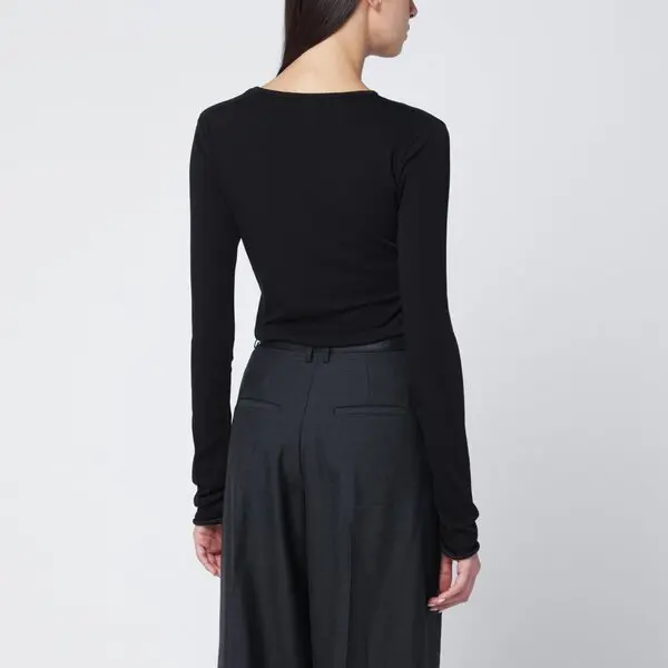 ENTIRE STUDIOS Cotton-blend Crewneck Top - Black
