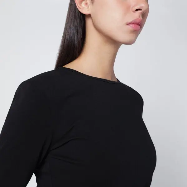 ENTIRE STUDIOS Cotton-blend Crewneck Top - Black