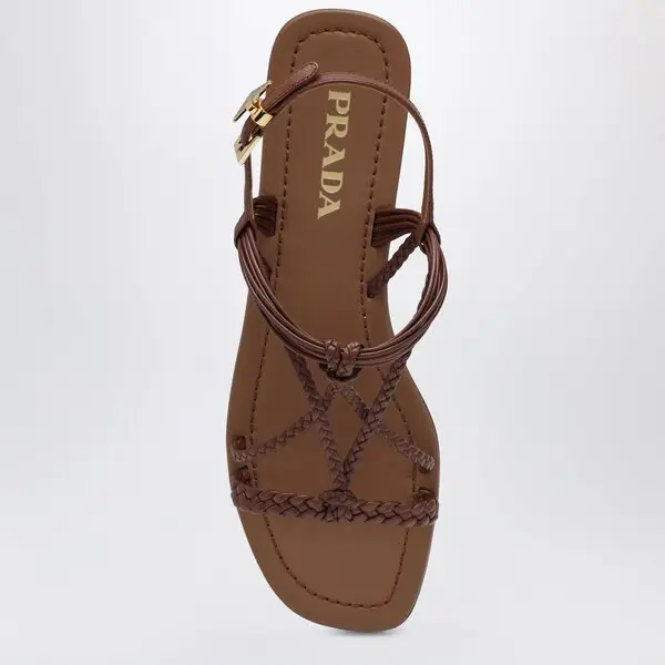 Prada Flat Leather Sandals