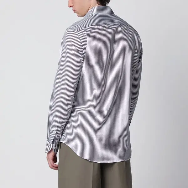 XACUS White/brown Striped Travel Shirt