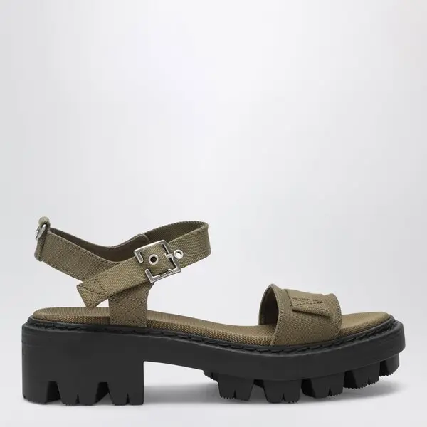 Prada Canvas Sandals With Buckle Detail