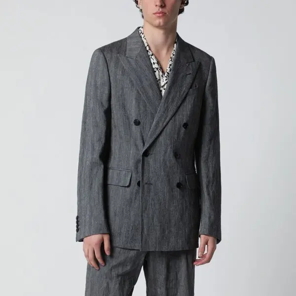 Dries Van Noten Herringbone Double-breasted Jacket
