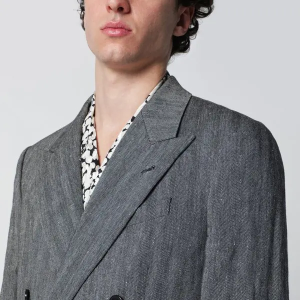 Dries Van Noten Herringbone Double-breasted Jacket