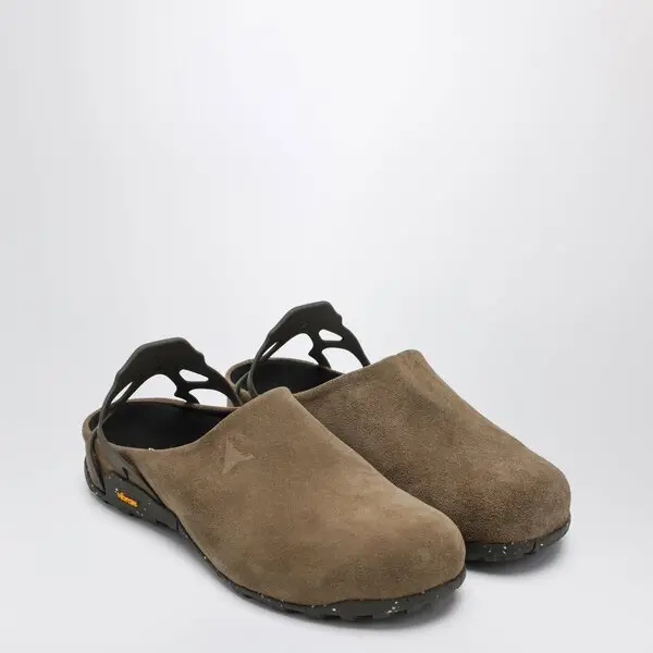 ROA Taupe Suede Fedaia Clogs