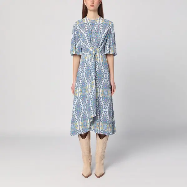Etro Flared Midi Dress With Multi-coloured Print - Multicolor