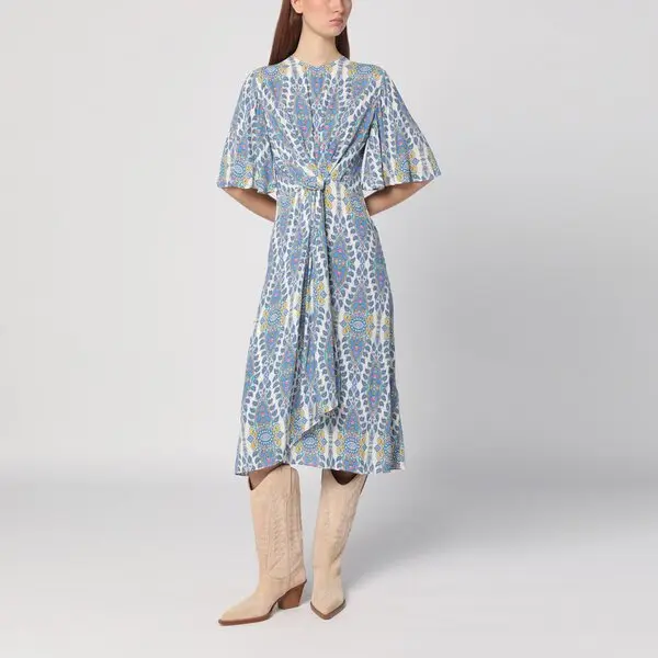 Etro Flared Midi Dress With Multi-coloured Print - Multicolor