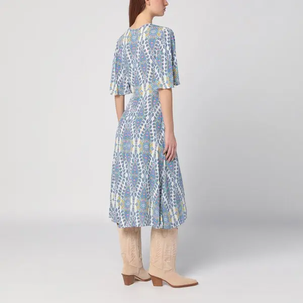 Etro Flared Midi Dress With Multi-coloured Print - Multicolor