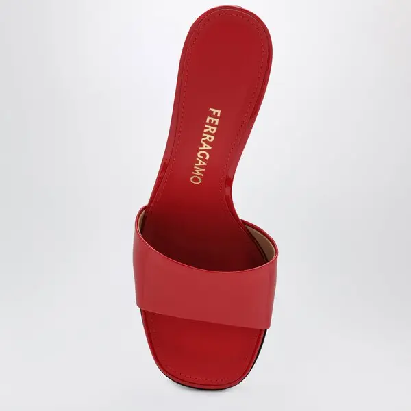 FERRAGAMO Patent Leather Heeled Slides