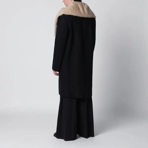 Dries Van Noten Single-breasted Coat With Removable Mohair Collar