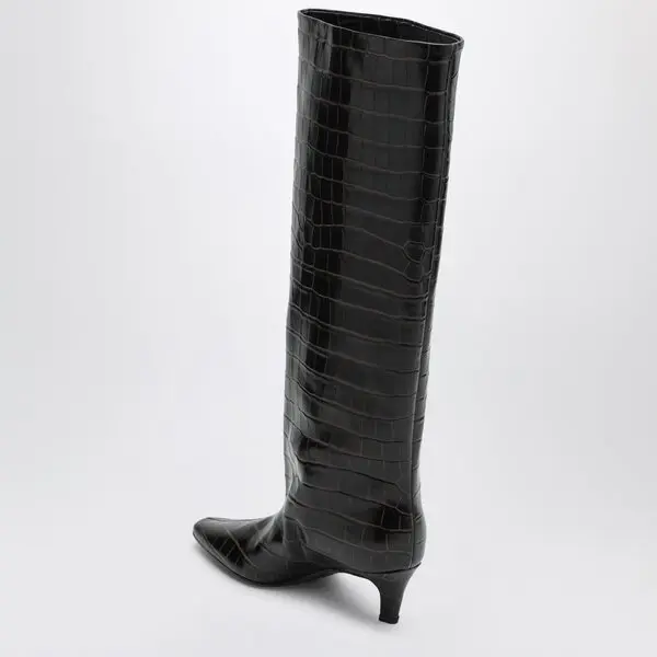 TOTEME Crocodile-effect Leather Knee-high Boots